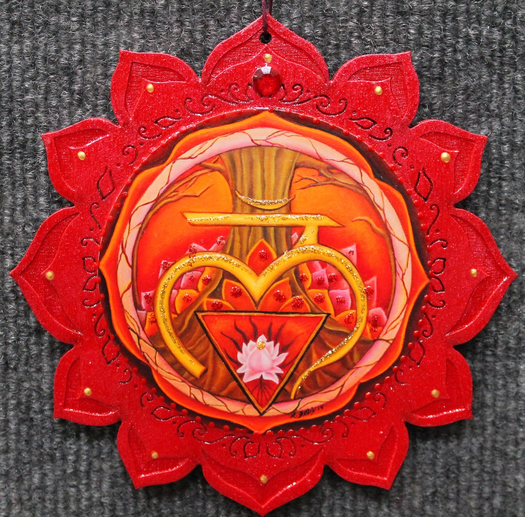 Root Chakra Wall Hanging, First Chakra, Yoga Room Art, Healing Art ...