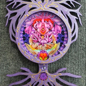 Purple Tree of Life, Divine Feminine Flower of Life, Goddess Tree Wall ...