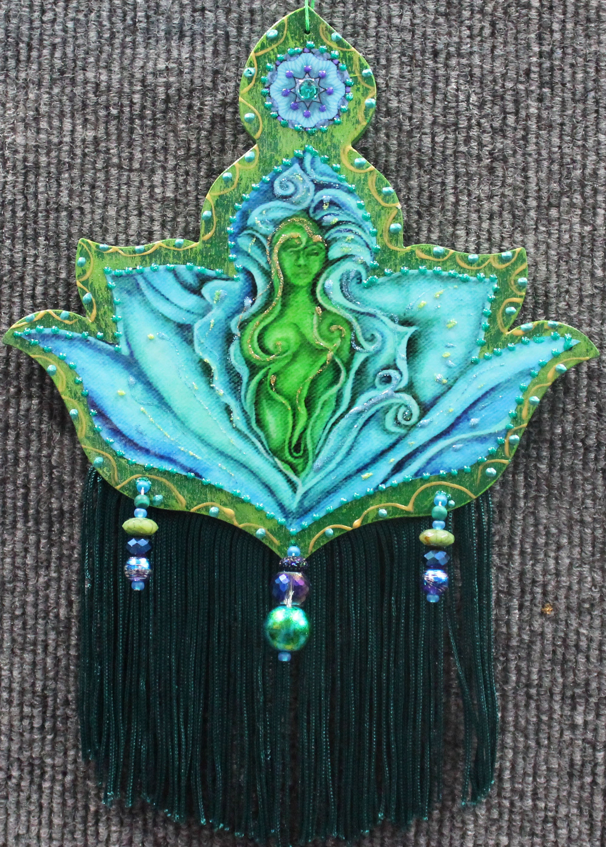 Goddess ornamentEarth Goddess Leaf goddess sculpture Mother | Etsy