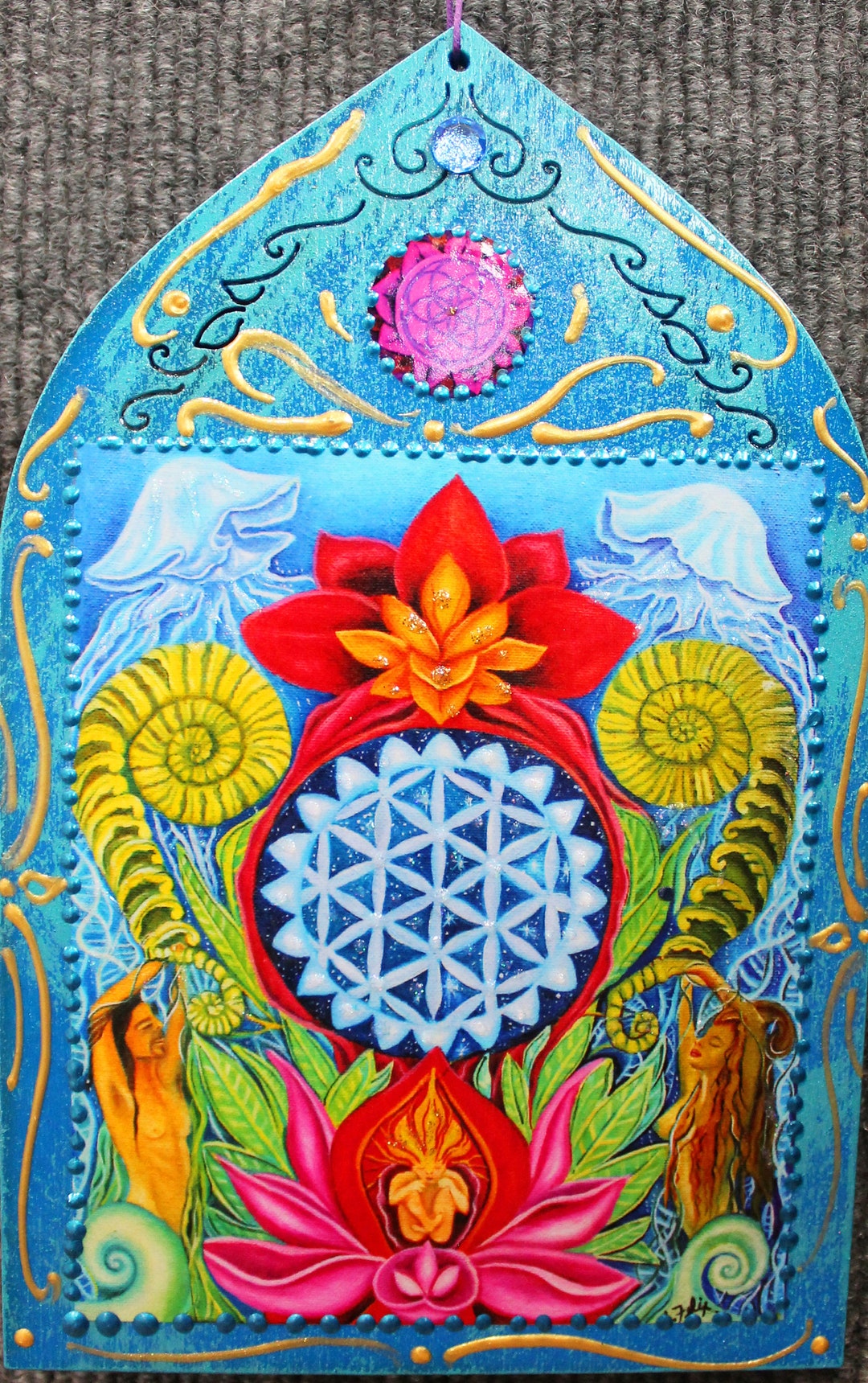 Flower of Life Painting,sacred Geometry,flower of Life Art,visionary ...