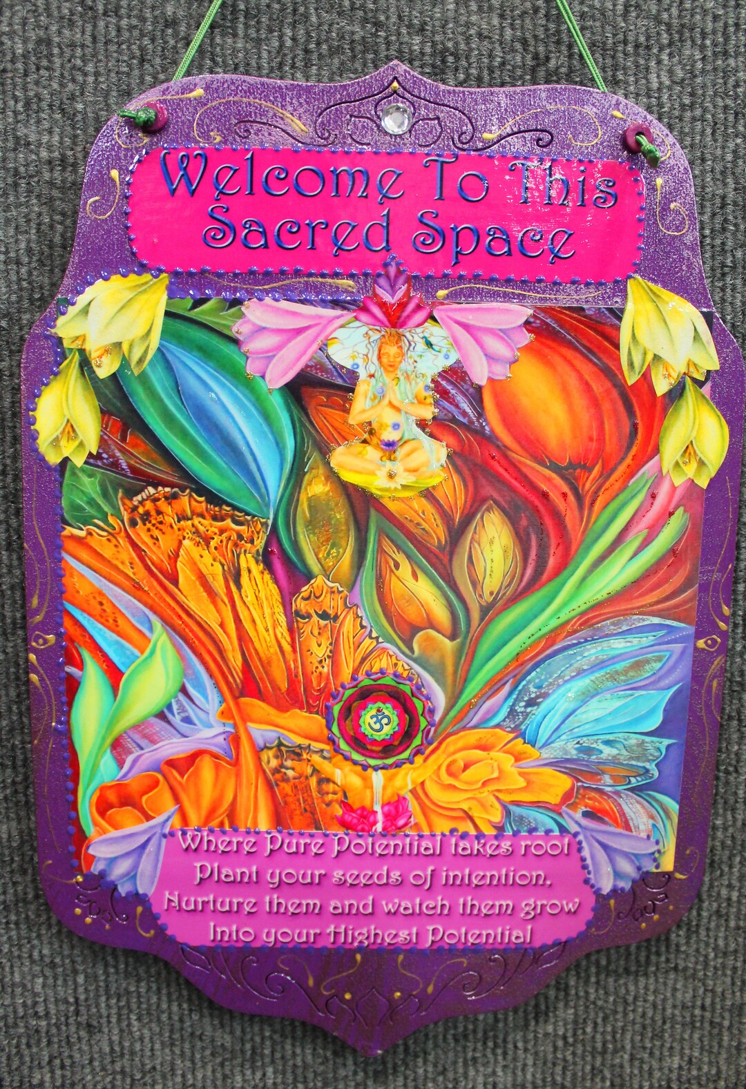 Sacred Space Art: Om Symbol Wood Plaque - Inspirational Wall Decor - Etsy