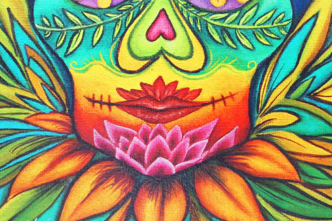 Sugar Skull Sugar Skull Art Sugar Skull Canvas Print Day of | Etsy