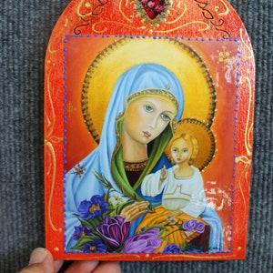 Virgin Mary Art Religious Icon catholic Wall Art Catholic | Etsy