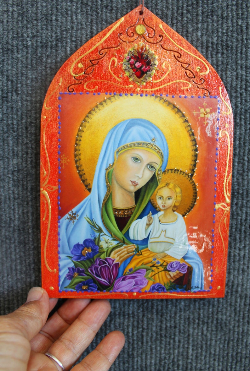 Virgin Mary Art Religious Icon catholic Wall Art Catholic | Etsy