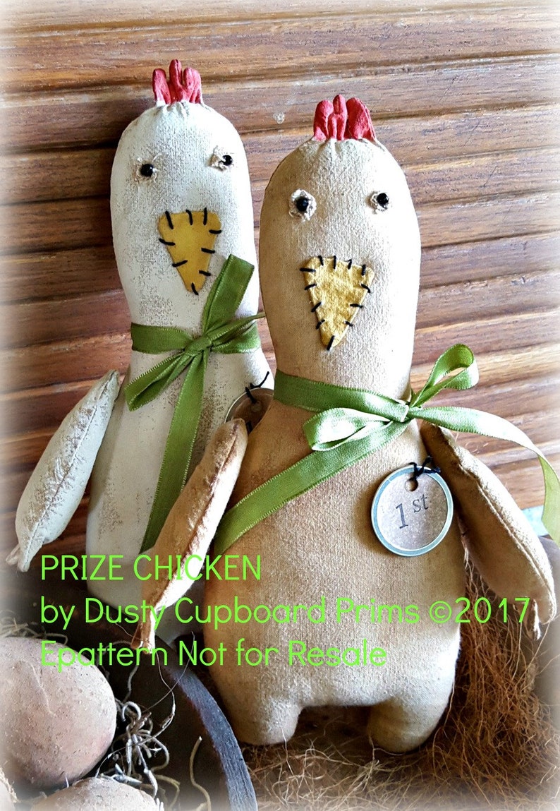Prize Chicken Epattern Cupboard Tuck Folkart Doll - Etsy