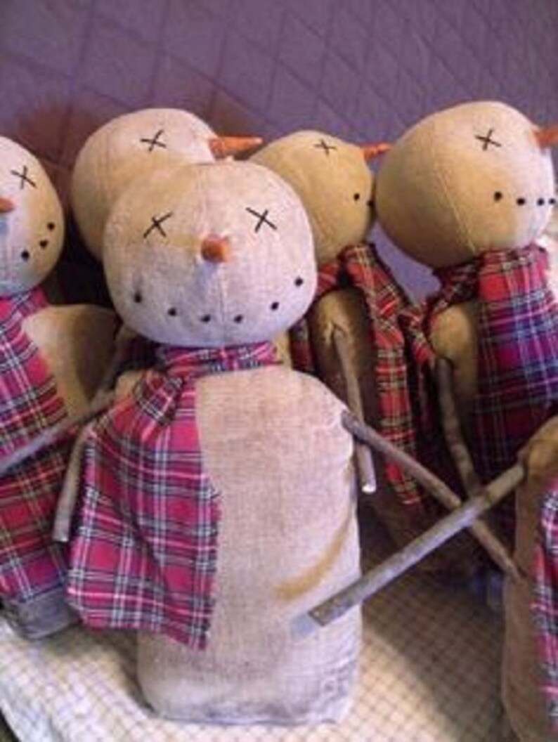 Prim Snowy Snowman Winter Sewing Stump Doll E Pattern - Etsy