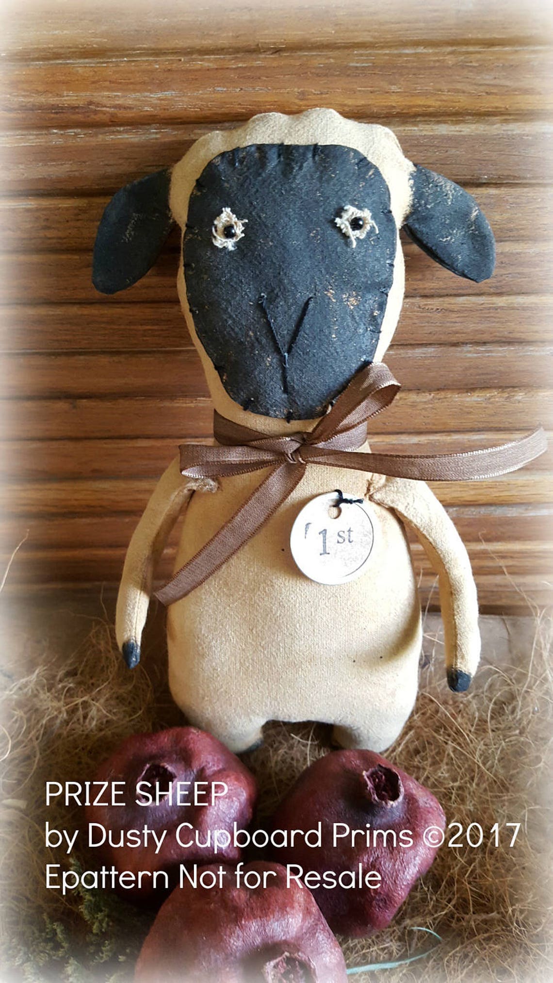 Prize Sheep Epattern Cupboard Tuck Folkart Doll - Etsy