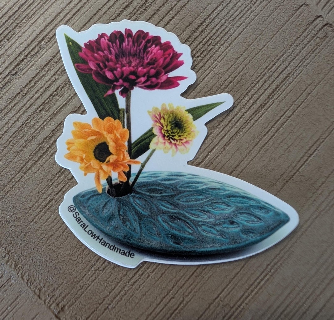 Teal Ikebana Vase Sticker | Pottery Sticker | Ceramic Sticker | Pottery ...