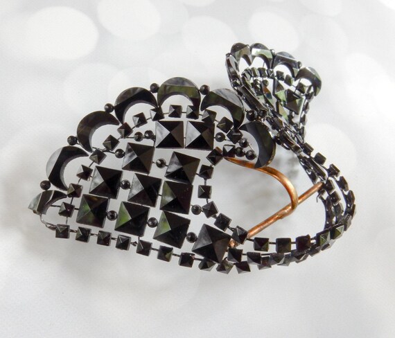 Antique Whitby Jet Collar - French Jet Mourning Jewel… - Gem