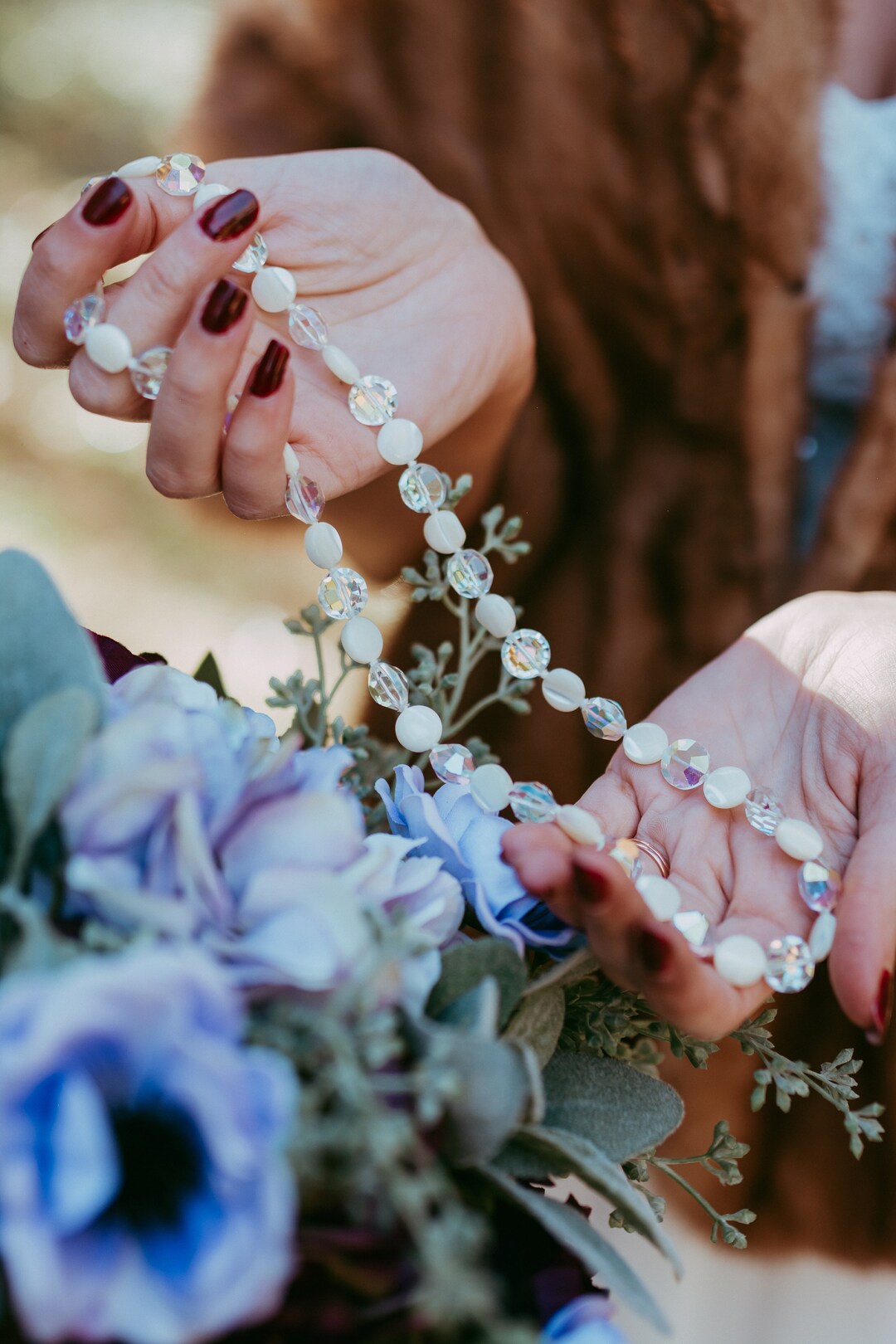 Swarovski Crystal and Faux Ivory Necklace and Earrings - Vintage Coro ...