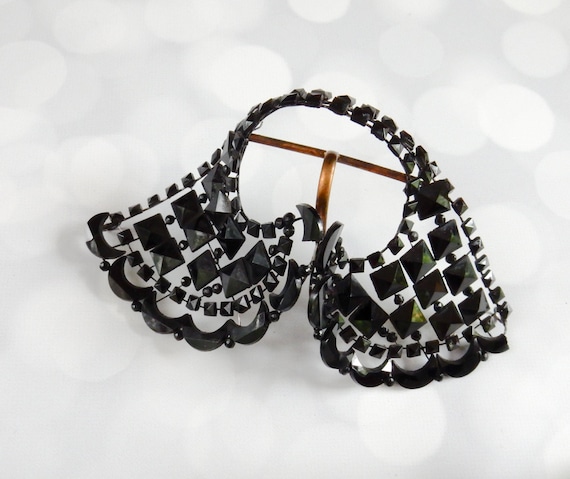 Antique Whitby Jet Collar - French Jet Mourning Jewel… - Gem