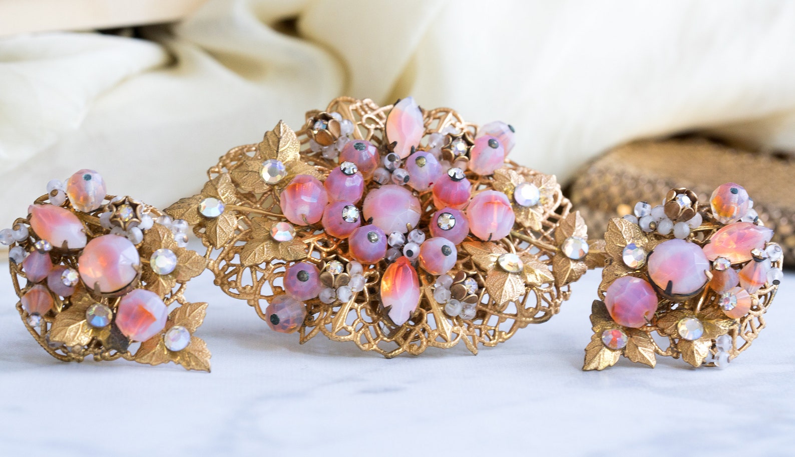 Vintage Designer Brooch and Earrings - Retro 1940s Fashion - Alice ...