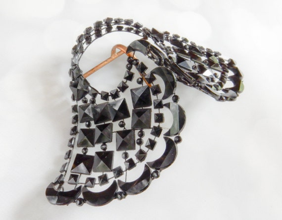 Antique Whitby Jet Collar - French Jet Mourning Jewel… - Gem
