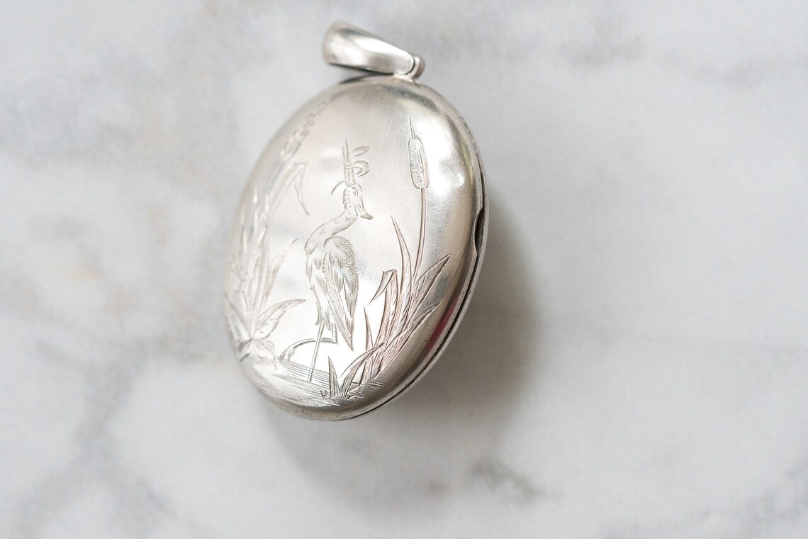 Antique English Locket Victorian Silver Pendant Gift for - Etsy