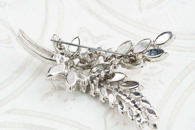 Large Rhinestone Brooch Vintage Wedding Jewelry for Bride or - Etsy