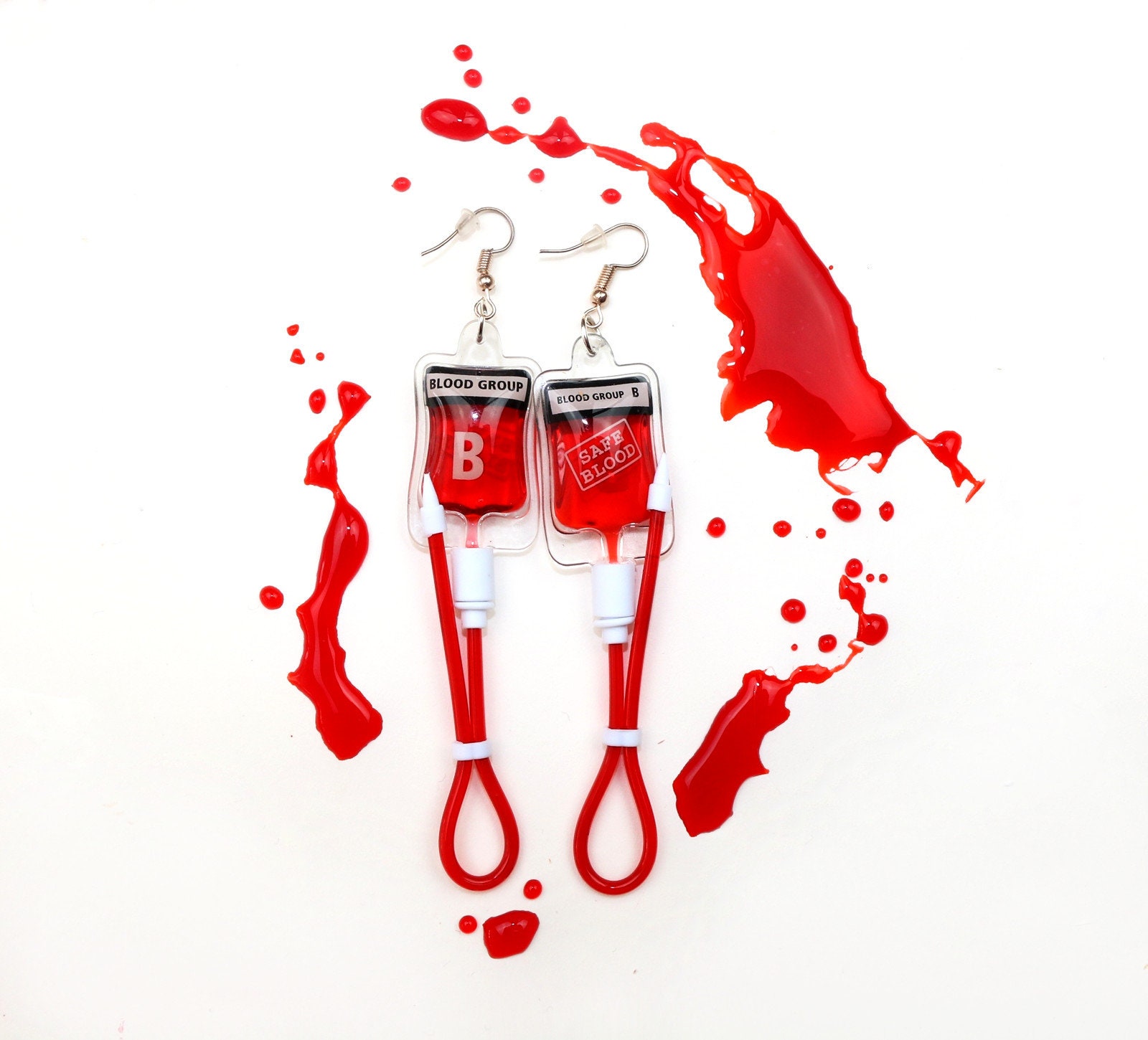 Blood IV Earrings - Etsy