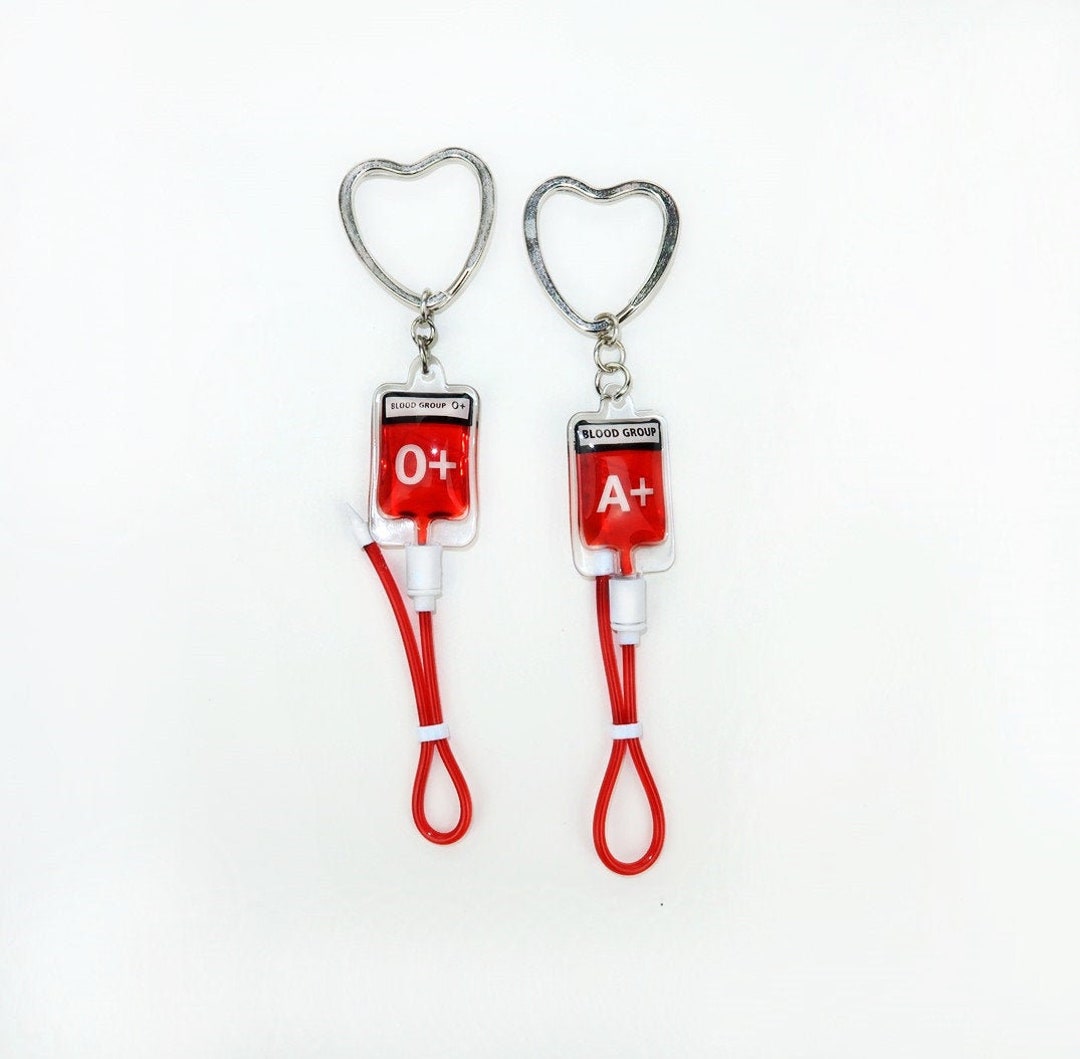 Blood IV Heart Keychain - Etsy