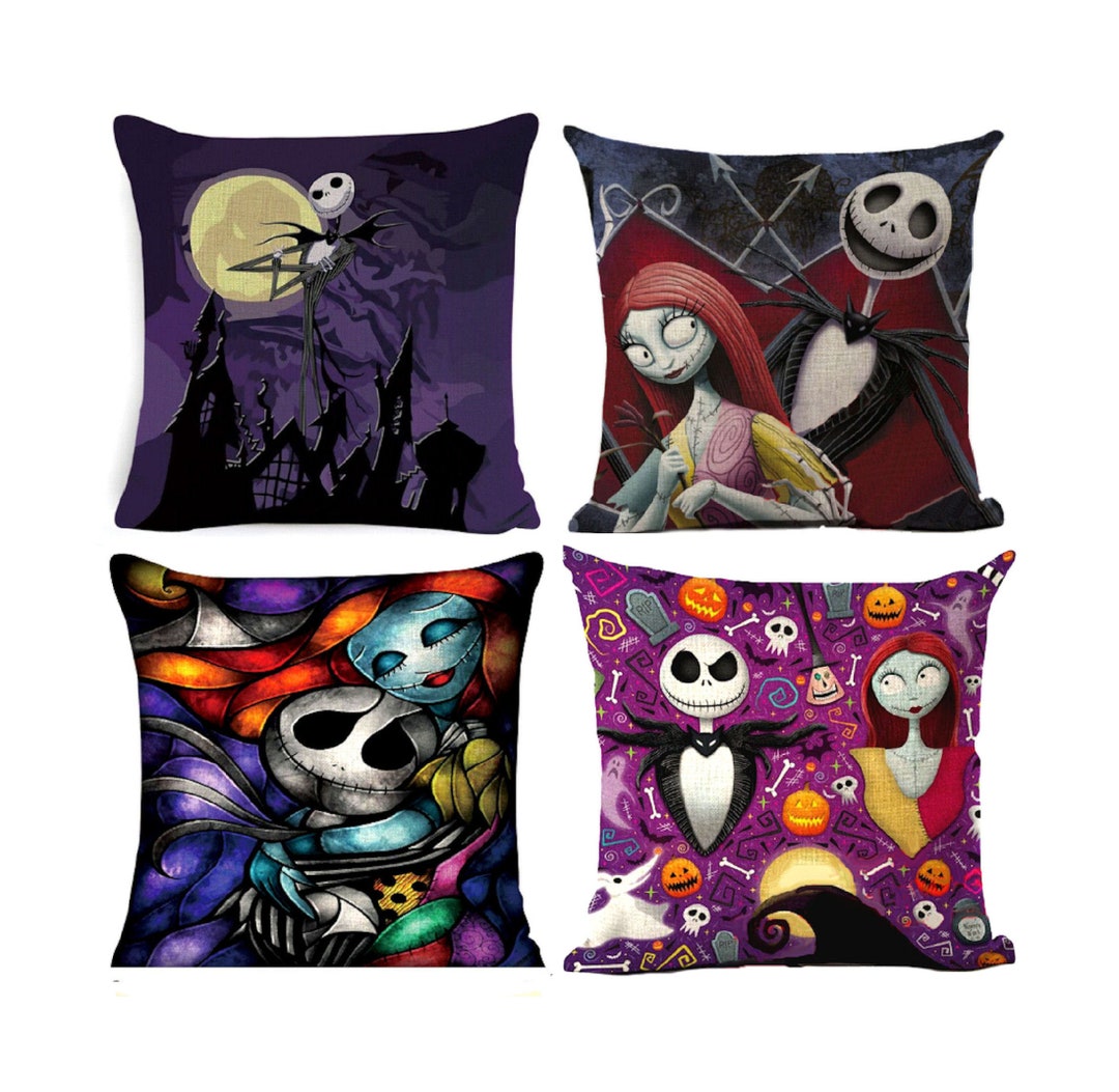 Nightmare Before Christmas Cushion Cover Woven Linen Effect - Etsy UK