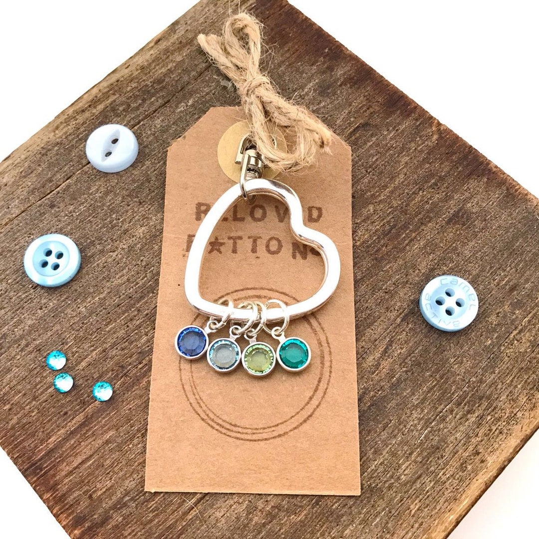 Family Keyring, Family Gift Ideas, Birthstone Keyring, Peronalised ...