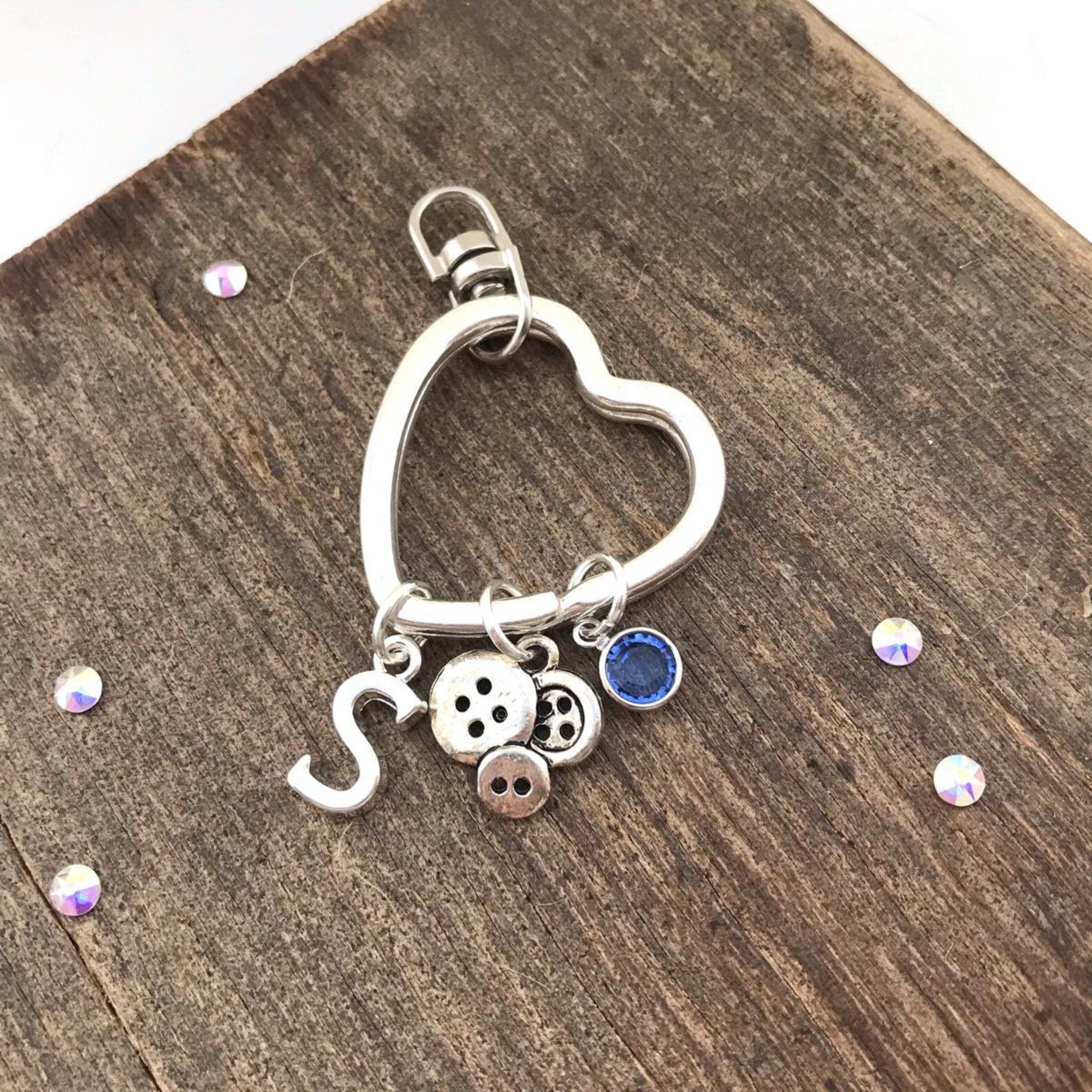 Heart Keyring Heart Keychain Personalised Heart Keyring - Etsy UK