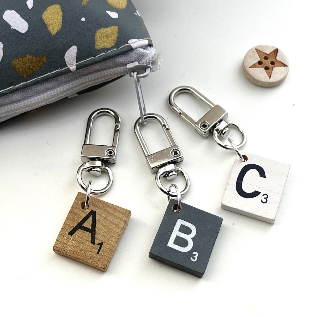 Letter Keyring, Letter Bag Charm, Letter Keychain, Wooden Keyring ...