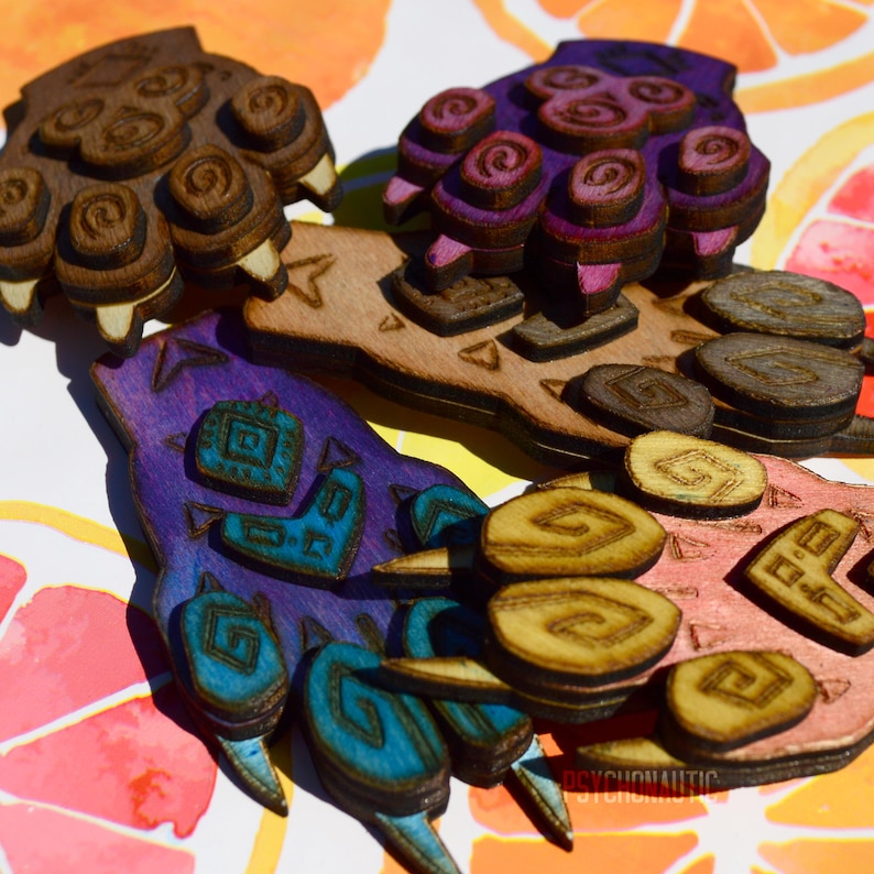 Layered Wood Paw Pins/magnets - Etsy