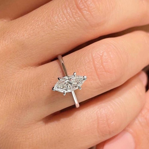 Marquise Diamond Engagement Ring 1 Carat Marquise Shaped - Etsy