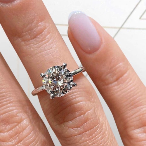 2 Carat Engagement Ring Solitaire Ring Style Round Cut Diamond - Etsy