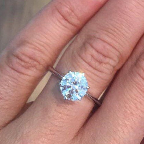 3 Carat Round Solitaire Diamond Engagement Ring 14K/18K Gold - Etsy