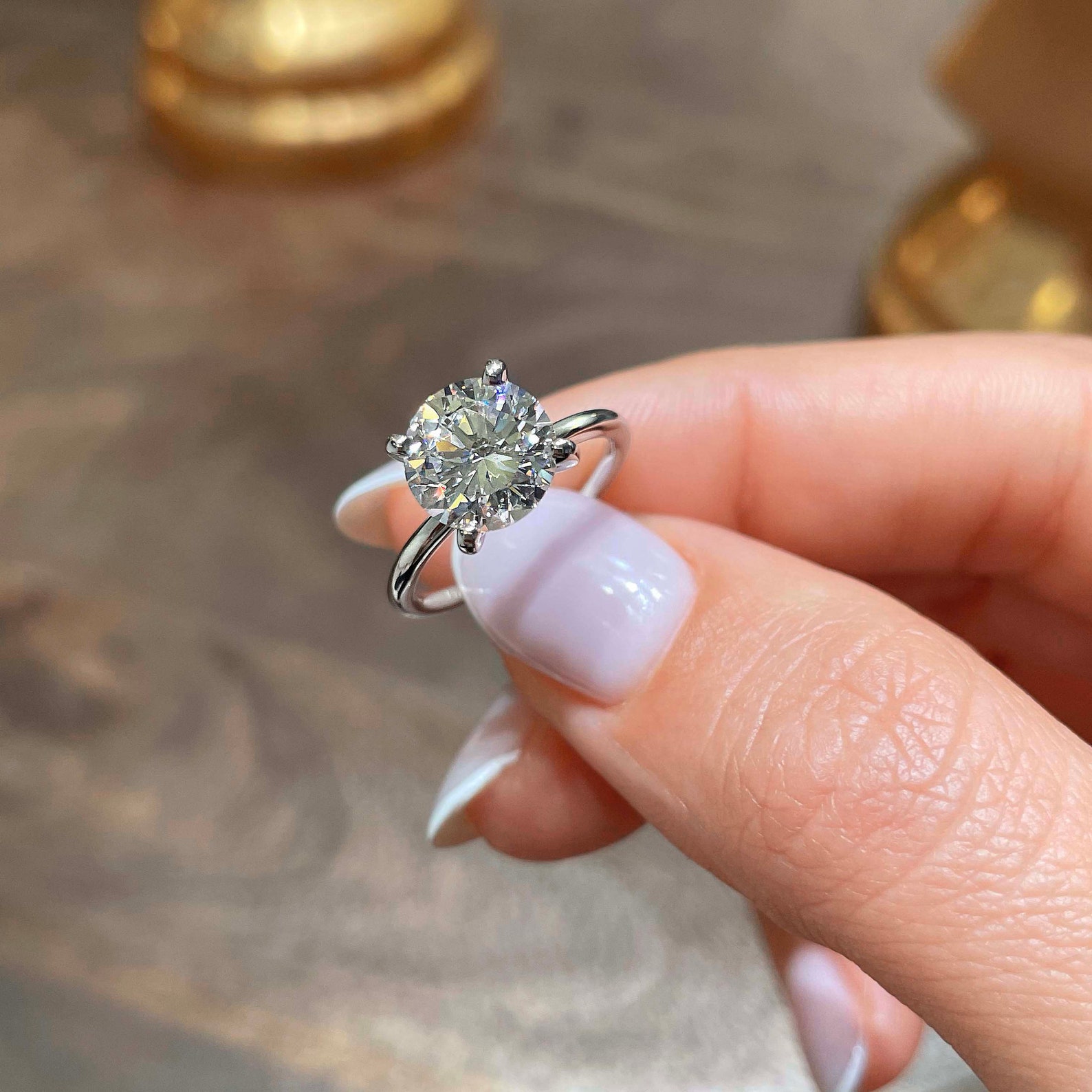 2 Carat Engagement Ring Solitaire Ring Style Round Cut Diamond | Etsy