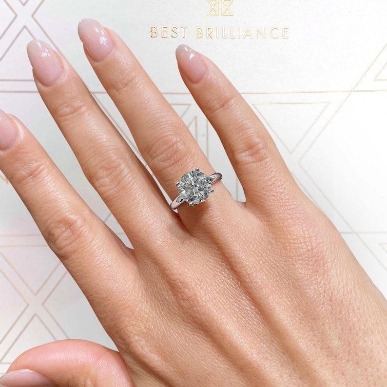 3 Carat Solitaire Diamond Engagement Ring Diamond Engagement - Etsy