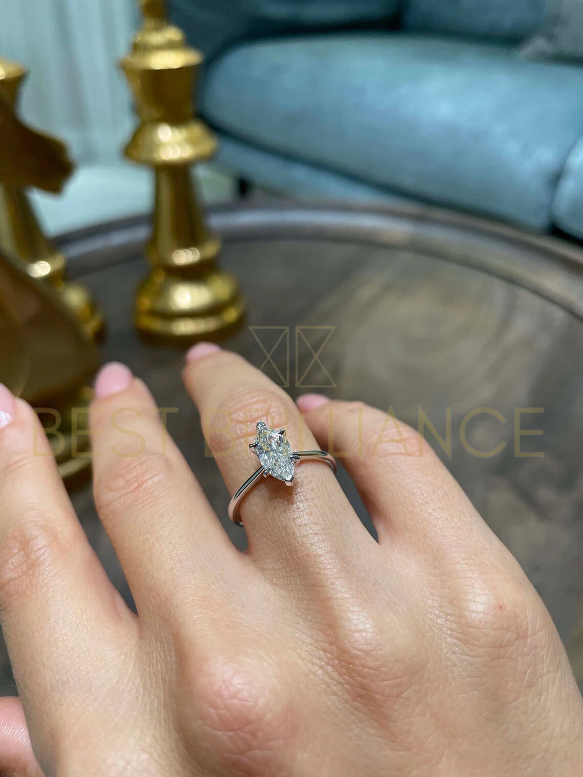 Marquise Diamond Engagement Ring 1 Carat Marquise Shaped - Etsy