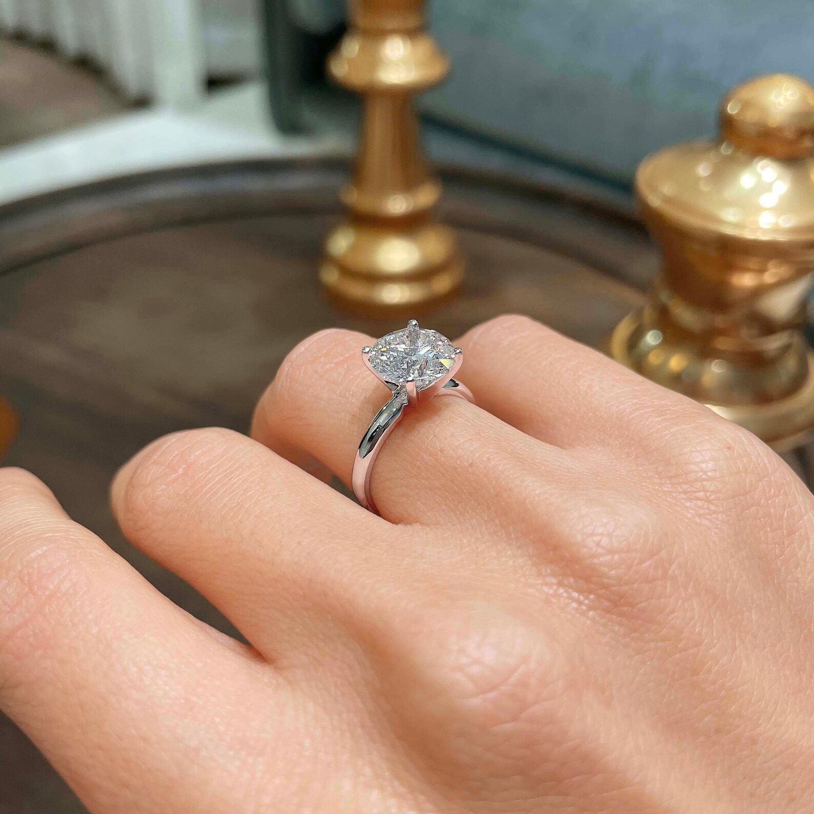 3 Carat Solitaire Diamond Engagement Ring, Diamond Engagement Ring, 18K ...