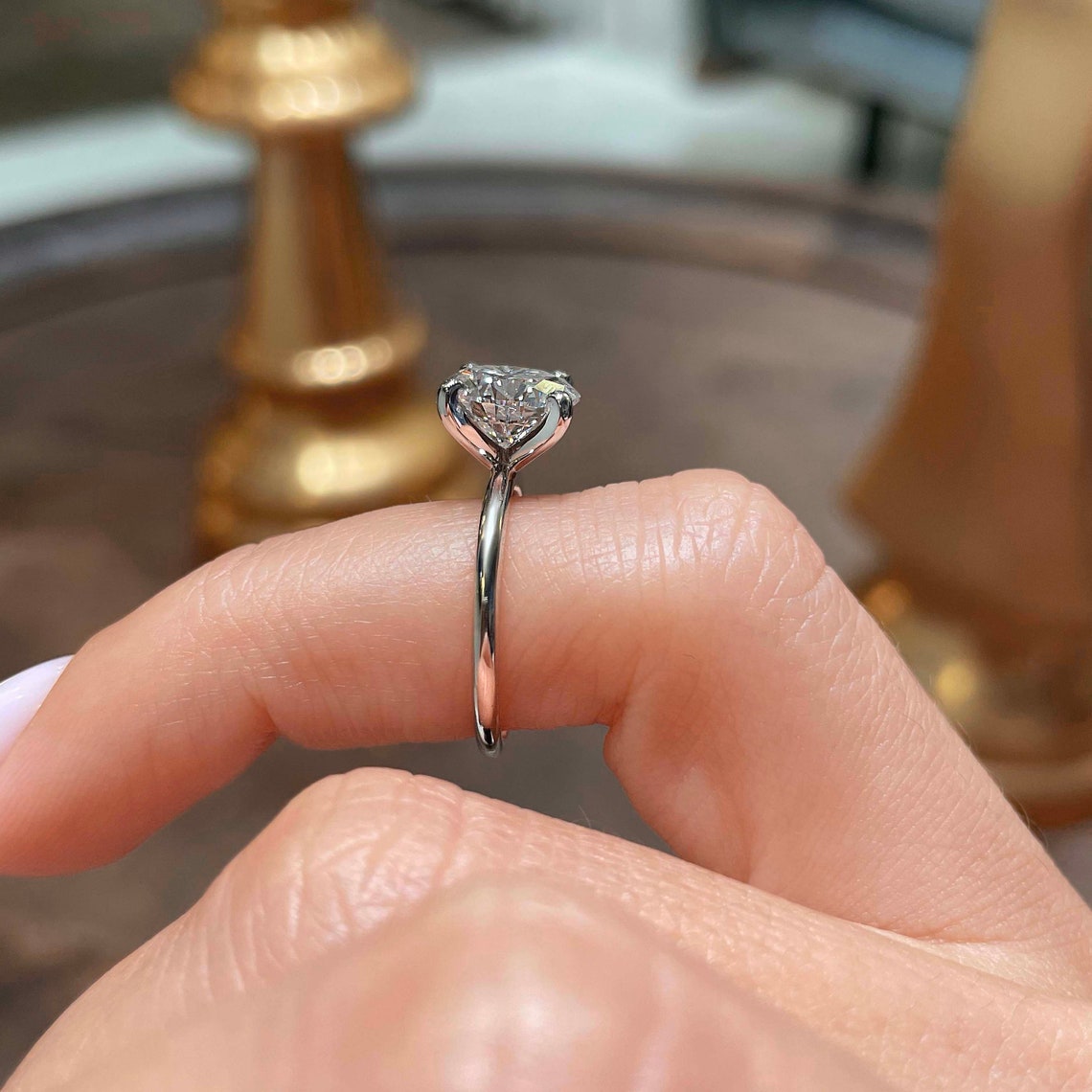 2 Carat Engagement Ring Solitaire Ring Style Round Cut Diamond - Etsy