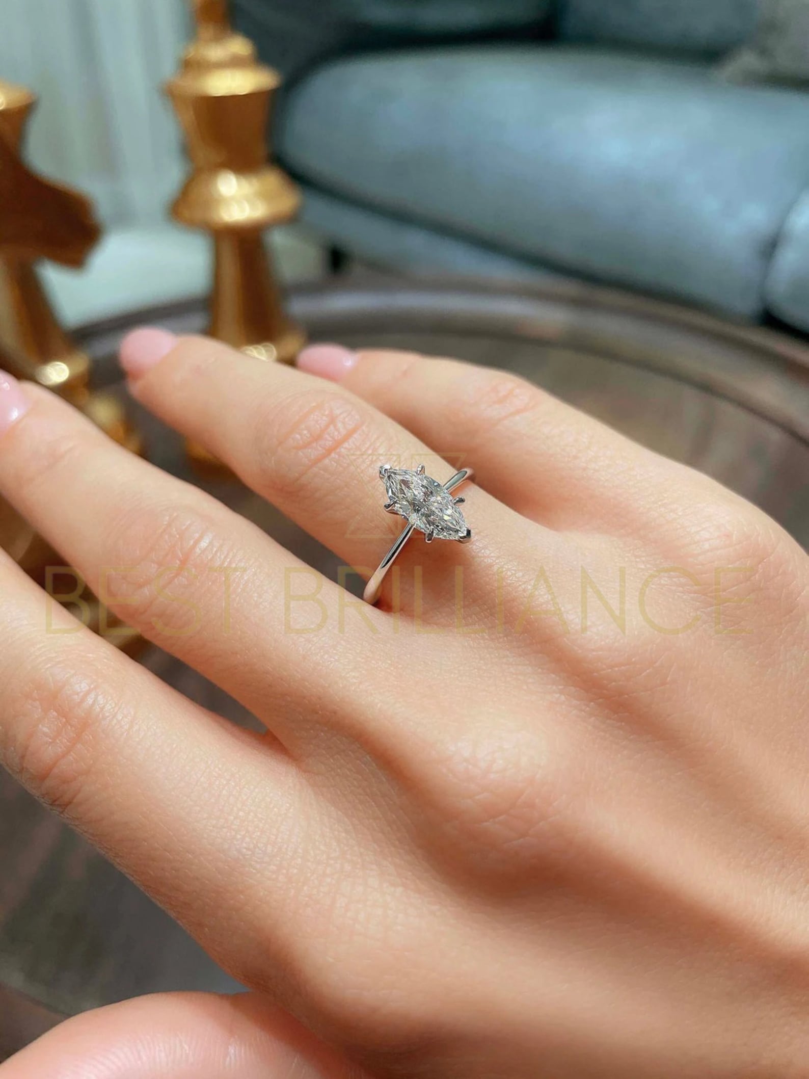 Marquise Diamond Engagement Ring 1 Carat Marquise Shaped - Etsy