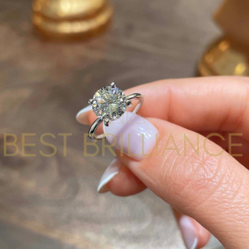 2 Carat Engagement Ring Solitaire Ring Style Round Cut Diamond - Etsy