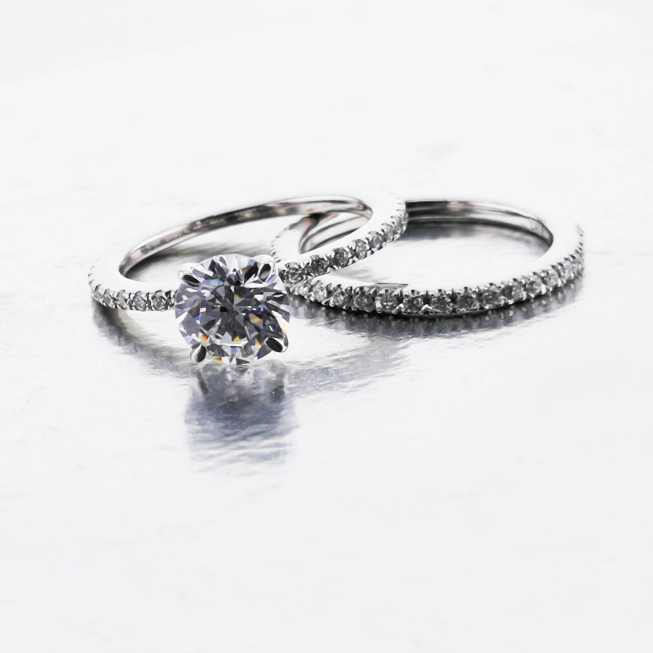 Diamond Engagement Wedding Ring White Gold Engagement Ring | Etsy