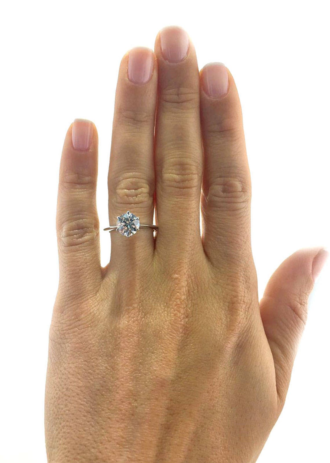 Solitaire Diamond Ring 2 Carat Classic Ring Diamond - Etsy