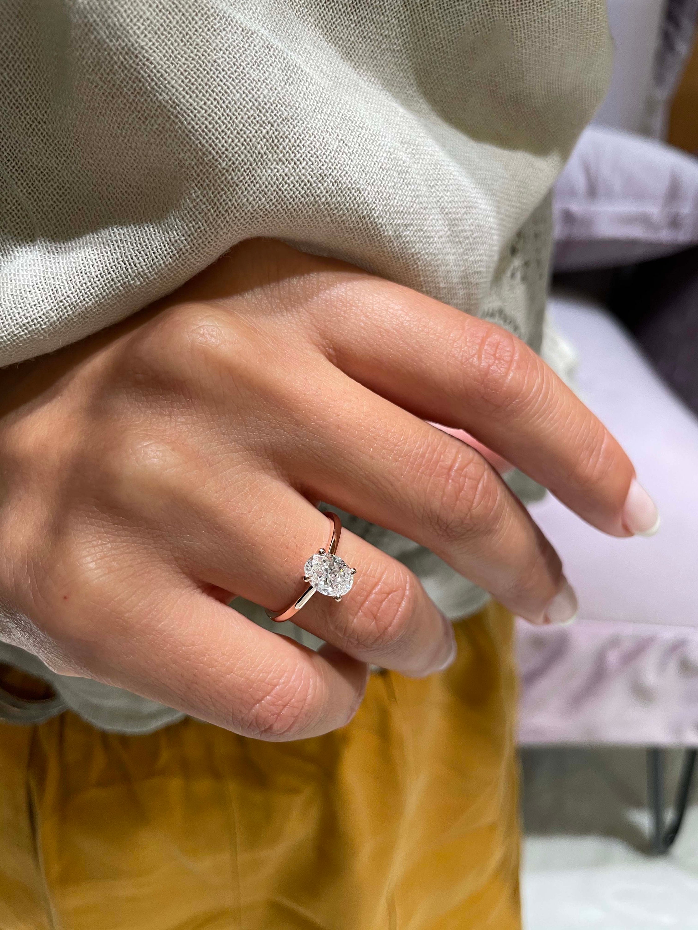The Julia Engagement Ring 1 Carat Diamond Ring Oval Diamond | Etsy