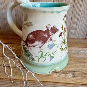 Field Mouse Mug With Colorful Flowers. Mouse Mug, Vintage Florals ...