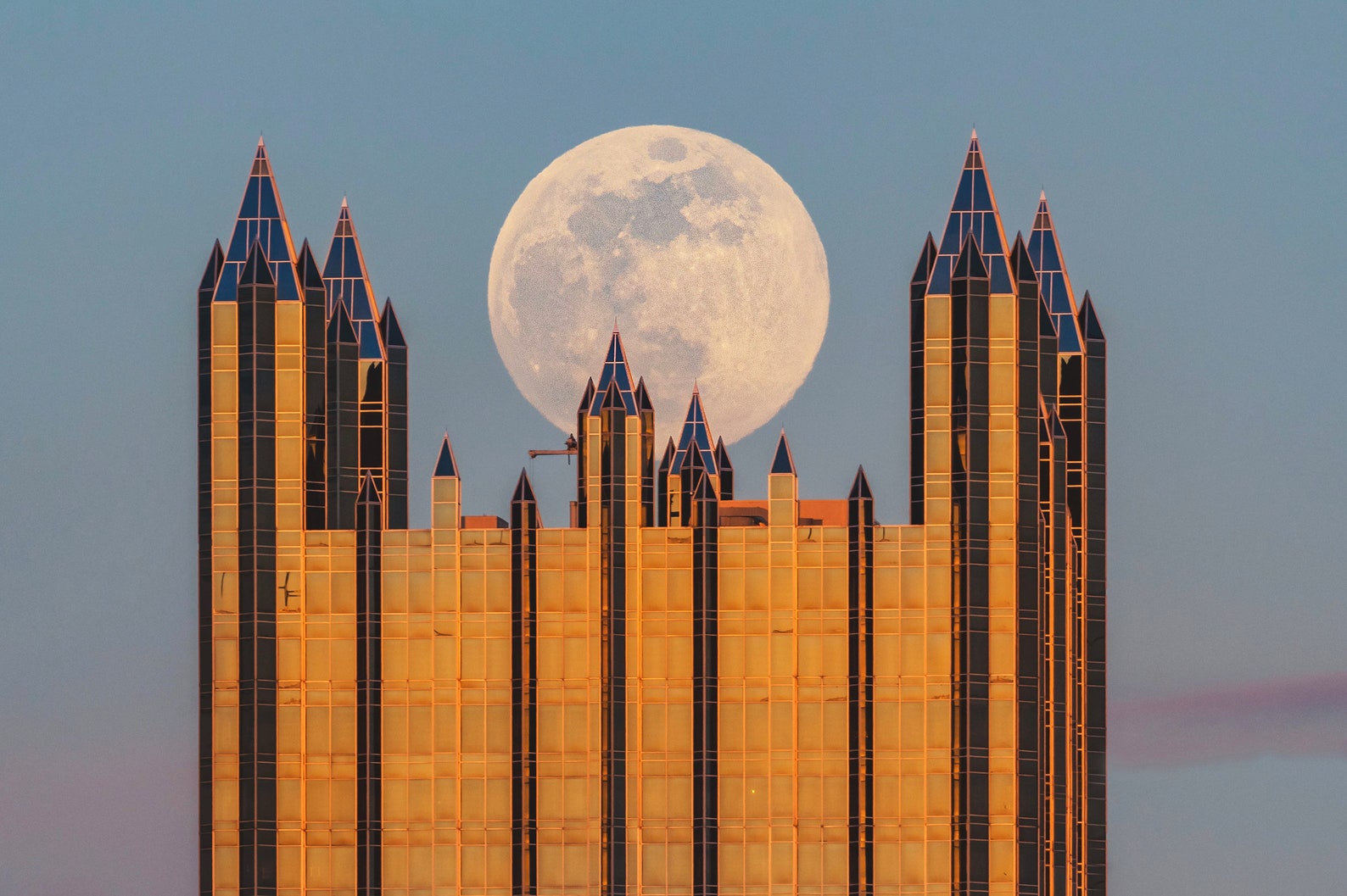 Moon in the Spires Pittsburgh Skyline Various Prints - Etsy