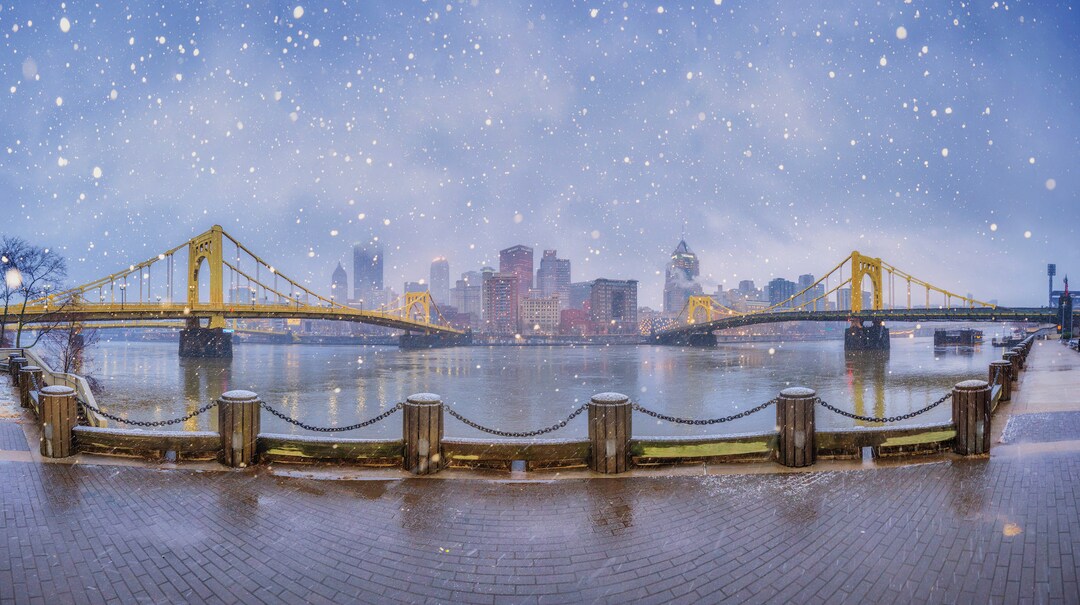 The North Shore in the Snow - Pittsburgh Snowglobe Series - Various ...