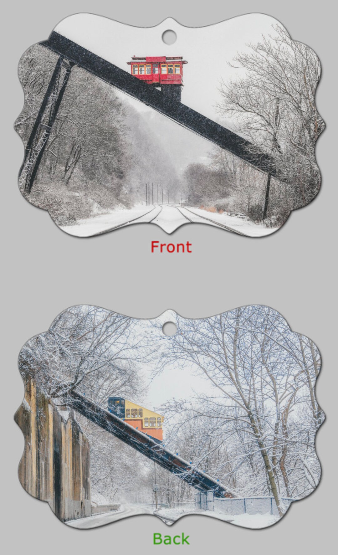 The Snowy Inclines of Pittsburgh - Pittsburgh Christmas Ornaments - Etsy