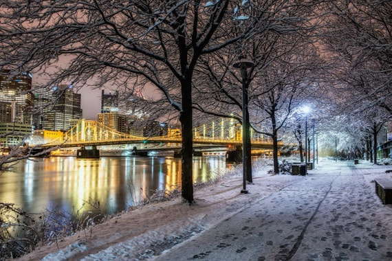 Pittsburgh Bridges In Winter