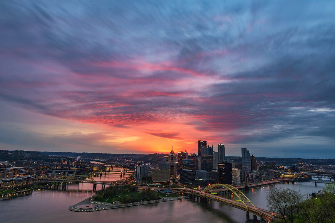 A Vibrant Spring Sunrise in Pittsburgh - Various Prints - Etsy