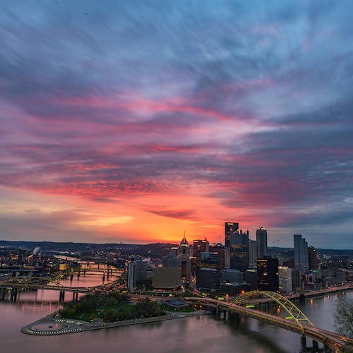A Vibrant Spring Sunrise in Pittsburgh Various Prints - Etsy