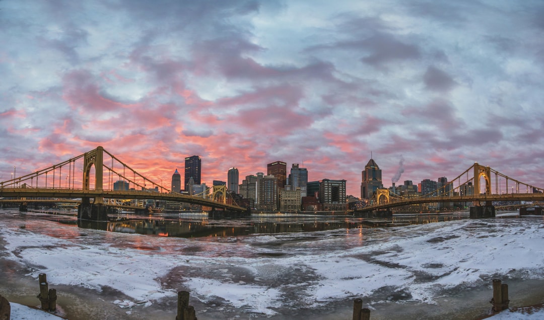 Spectacular Winter Sunset Over Pittsburgh From the North Shore - 12x24 ...