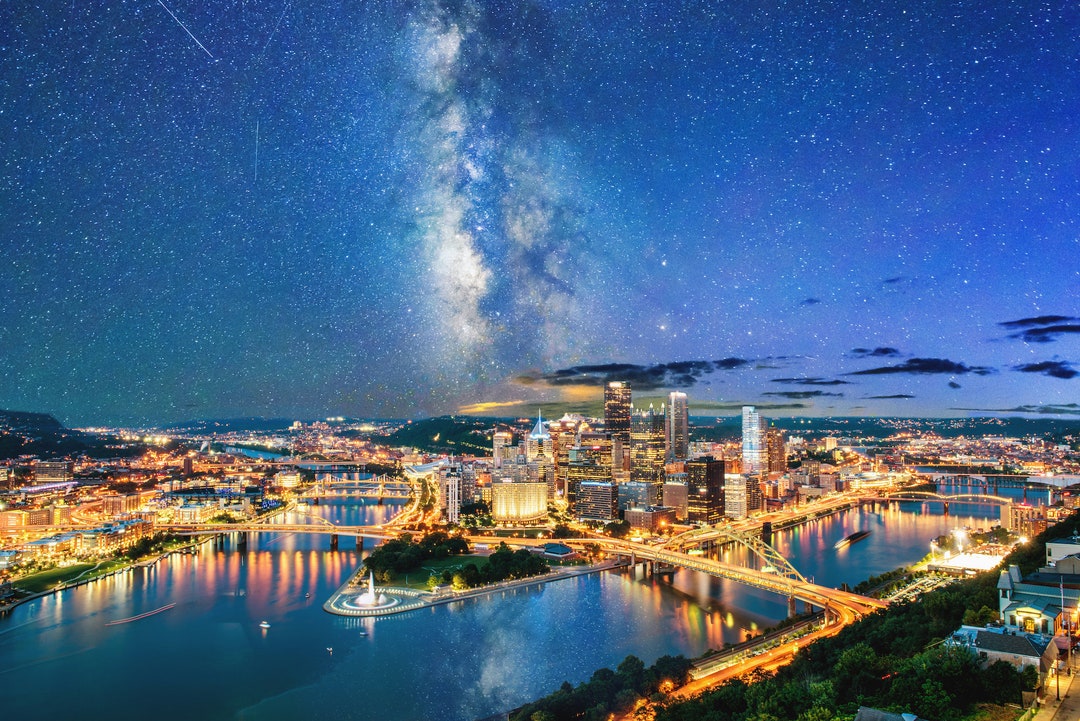 The Milky Way Over Pittsburgh - a Composite - Pittsburgh Skyline ...