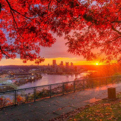 A Spring Frame at Dawn Pittsburgh Skyline Various Prints - Etsy