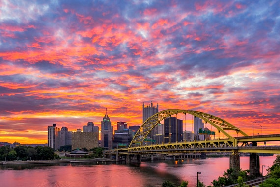 Pittsburgh Skyline Sunrise Good Morning Pittsburgh. What A Sunrise!